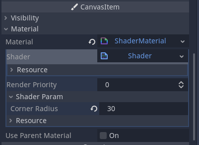 set corner radius for texture - Godot Shaders