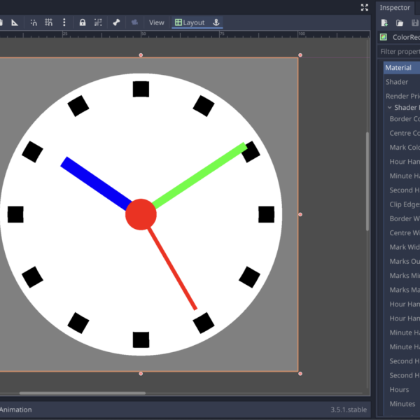 Analogue clock face - Godot Shaders