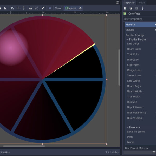Radar with trace blip - Godot Shaders