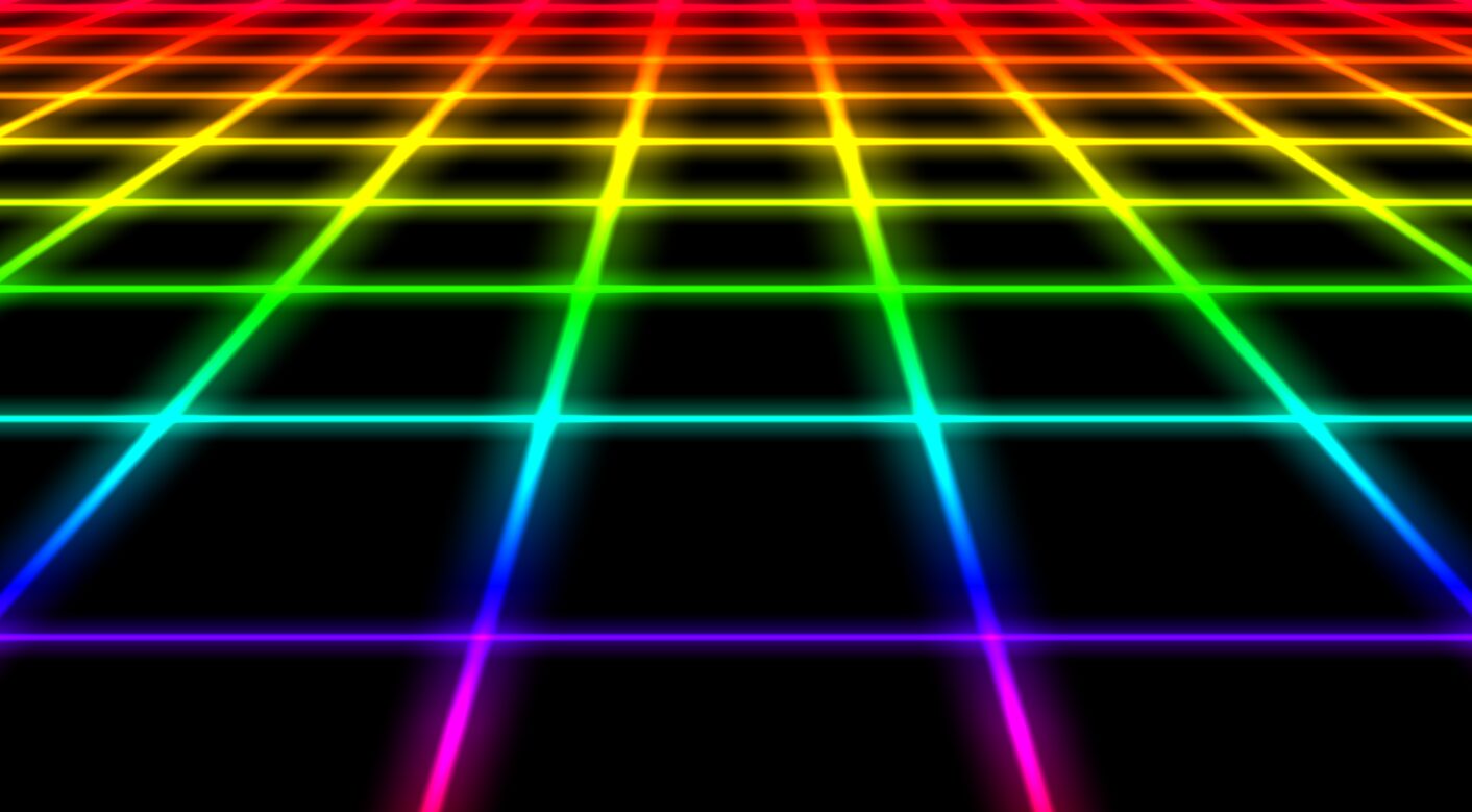 Rainbow Vaporwave Grid - Godot Shaders