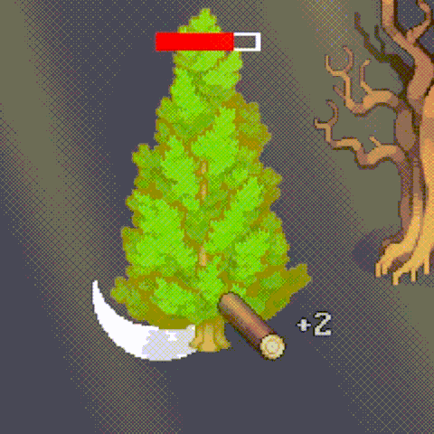 2D tree wind & trigger hit effect - Godot Shaders